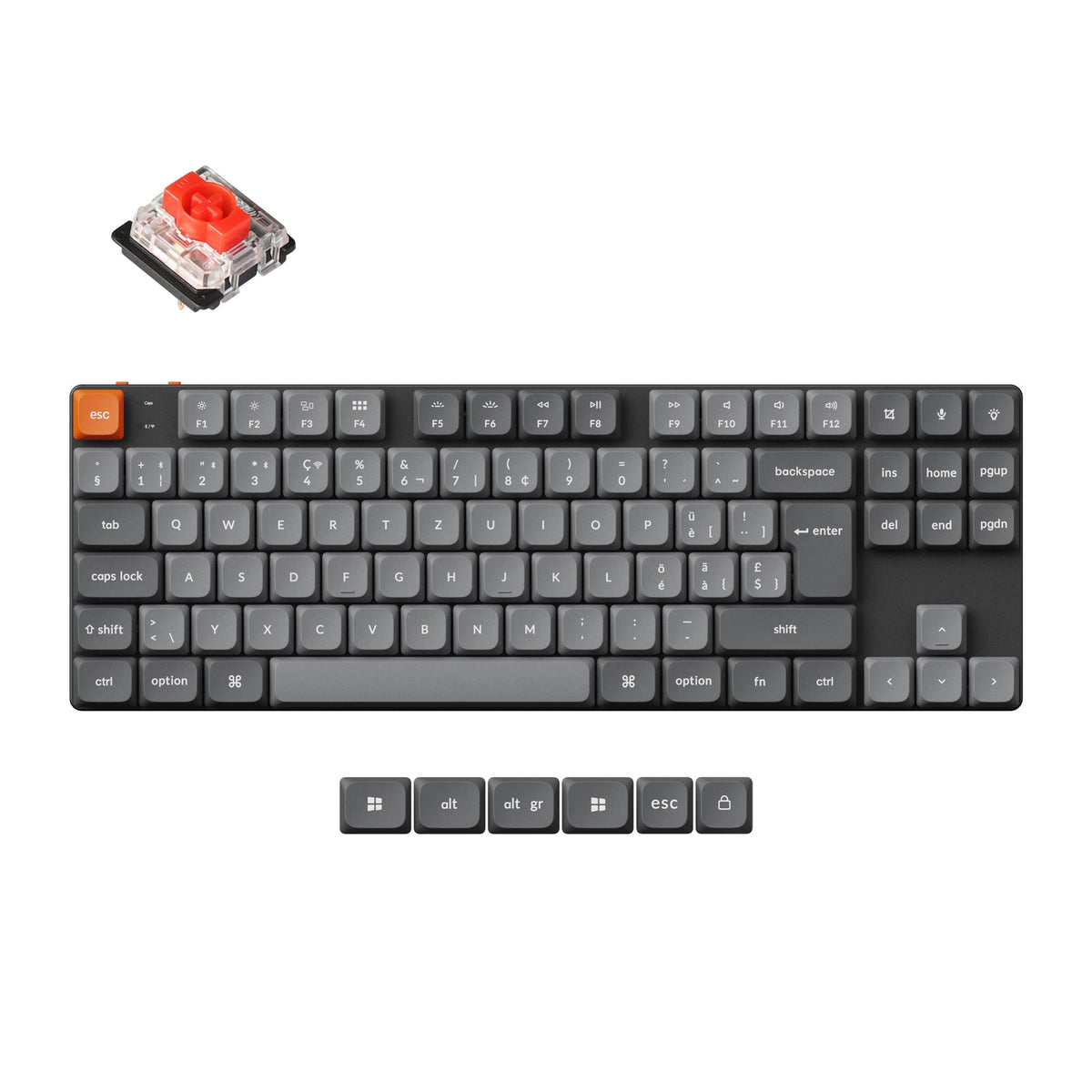 Keychron K1 Max QMK Wireless Custom Mechanical Keyboard ISO Layout Col ...